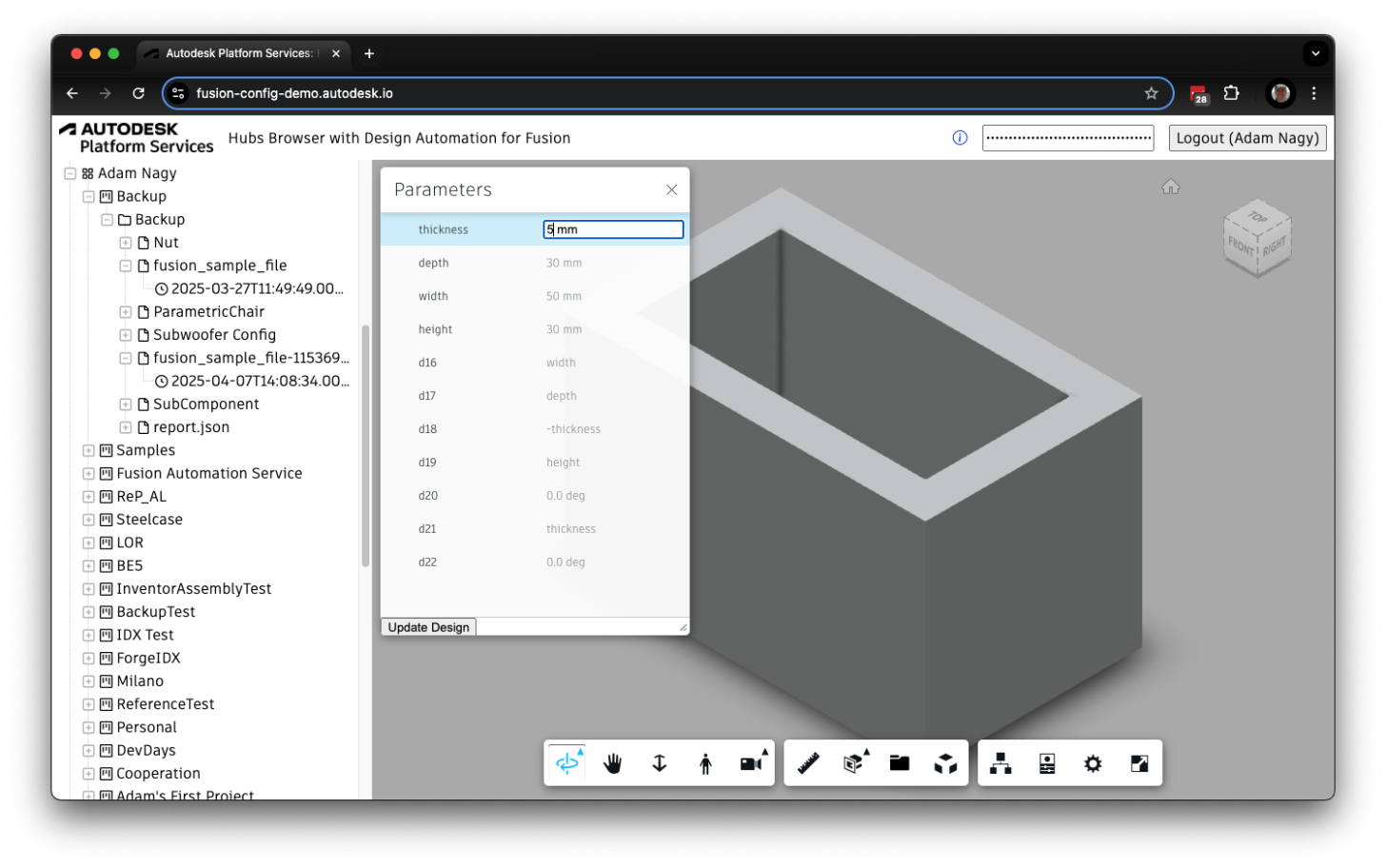 Fusion configurator sample | Autodesk Platform Services